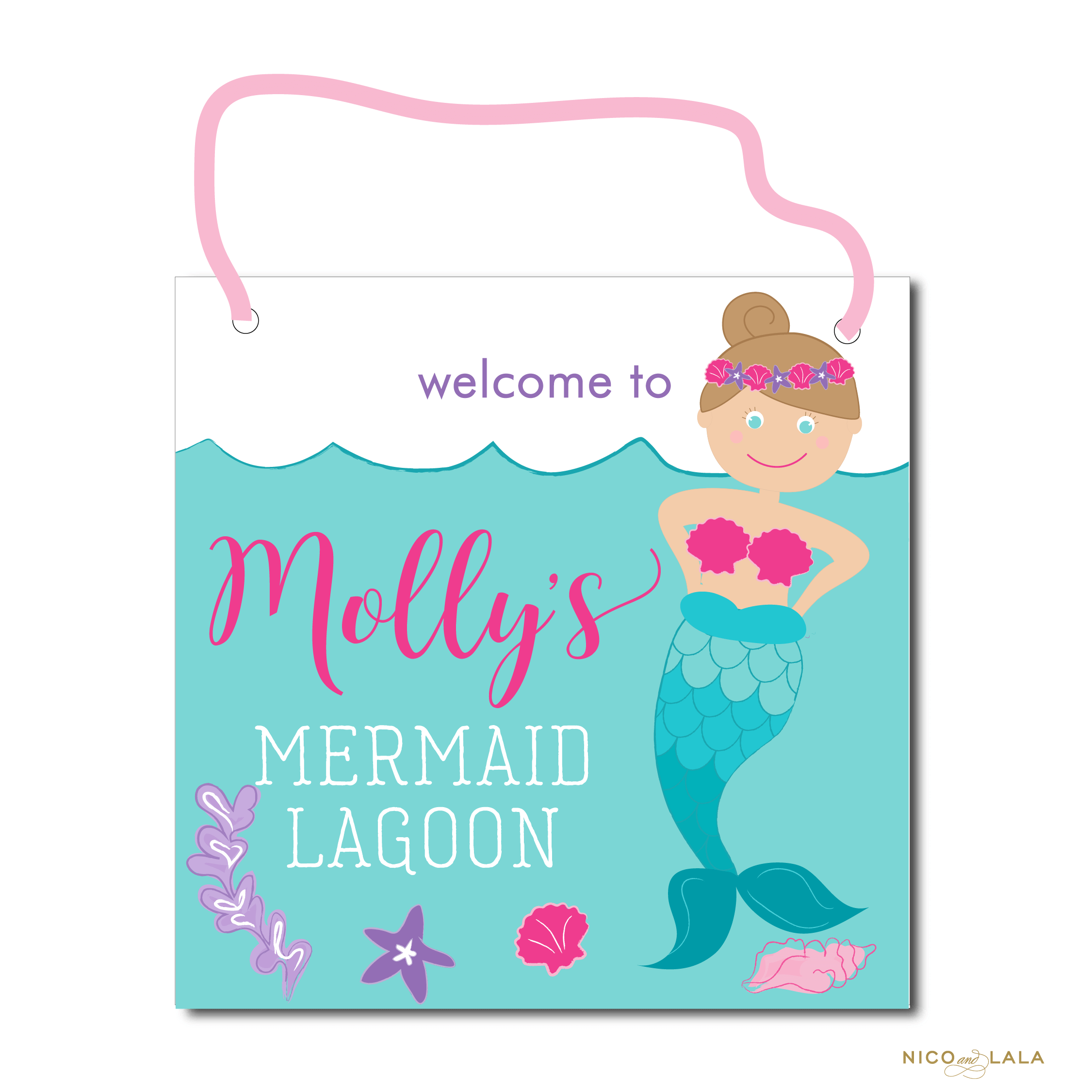 Mermaid-Birthday-Door-Sign | Nico and Lala